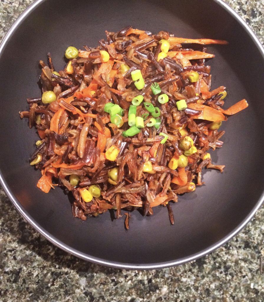 Vegan Stir-Fried Wild Rice - Flaxseeds and Fairytales